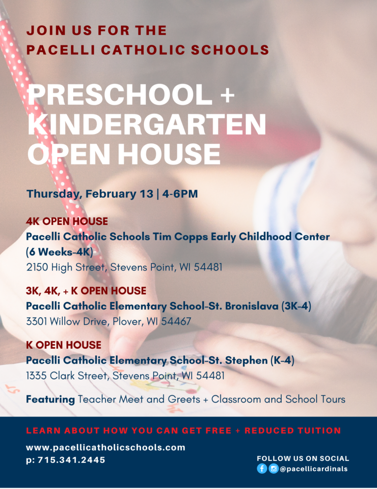 Pacelli Catholic Schools | Preschool & Kindergarten Open House